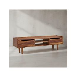 KADIMA DESIGN Massivholz-Lowboard f&uuml;r 60-Zoll TV, Sheesham, Stauraum, Schutzlack | Gr.: onesize