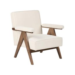 Beliani Sessel EVJE in Beige/Braun - (W) 65 x (H) 81 x (L) 57 cm | Gr.: onesize