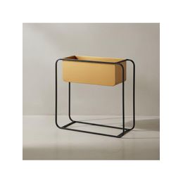 KADIMA DESIGN Moderner Blumenk&uuml;bel 60x60x24 cm, Metall, Gold & Schwarz, Rechteckig | Gr.: onesize
