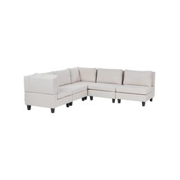 Beliani 5-tlg Modulsofa UNSTAD in Beige/Schwarz | Gr.: onesize