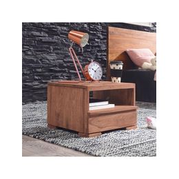 KADIMA DESIGN Nachttisch MUMBAI Massiv-Holz Nacht-Kommode 30 cm 1 Schublade in Akazie | Gr.: onesize