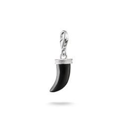 Thomas Sabo Charm-Anh&auml;nger Zahn Obsidian Original in silber, schwarz | Gr.: onesize