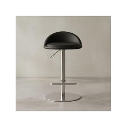 KADIMA DESIGN Barhocker DONAU | H&ouml;henverstellbar, Edelstahl, R&uuml;ckenlehne, 110kg in Schwarz | Gr.: onesize