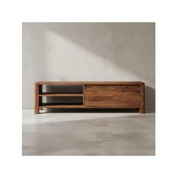 KADIMA DESIGN Lowboard Massivholz: viel Stauraum, 4 Holzbeine, Sheesham oder Akazie in Braun | Gr.: onesize