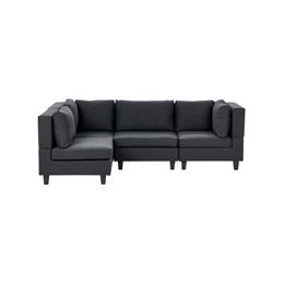Beliani 4-tlg Modulsofa UNSTAD in Schwarz | Gr.: onesize