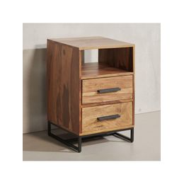 KADIMA DESIGN Nachttisch Massivholz / Metall 40x35x66 cm Nachtschrank | Gr.: onesize