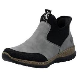 Slip-On Sneaker Rieker "Ready2GO", Damen, Gr. 38, grau (grau, schwarz), Nubuklederimitat, Textil, Schuhe, Boots, Schlupfschuh, Casual-Sneaker mit MemoSoft-Ausstattung
