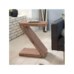 KADIMA DESIGN Beistelltisch MUMBAI Massivholz Z Cube 60cm hoch in Akazie | Gr.: onesize