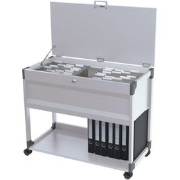 Durable H&auml;ngemappenwagen System File Trolley 100 Multi Top f&uuml;r 100 Mappen grau | Gr.: onesize