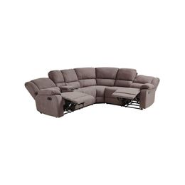 Beliani Ecksofa ROKKE in Braun - (W) 233 x (H) 94 x (L) 200 cm | Gr.: onesize