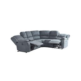 Beliani Ecksofa ROKKE in Grau - (W) 233 x (H) 94 x (L) 200 cm | Gr.: onesize