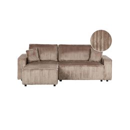 Beliani Schlafsofa ABACKA in Braun/Schwarz - (W) 247 x (H) 90 x (L) 147 cm | Gr.: onesize