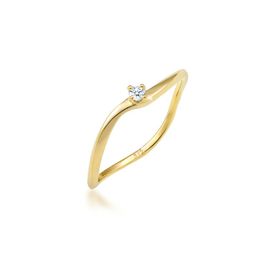 Elli DIAMONDS Damen Elli DIAMONDS Verlobungsring &raquo;Verlobung Welle Diamant (0.03 ct.) 375 Gelbgold&laquo;
