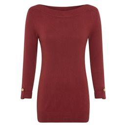 Laura Scott 3/4 Arm-Pullover in rostrot m&eacute;lange | Gr.: 42