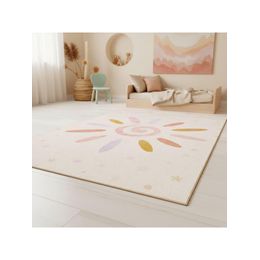 KADIMA DESIGN Teppich Kinder Sonne-Blumen Polyamid rutschfest Kinderzimmer | Gr.: 140 x 200 cm