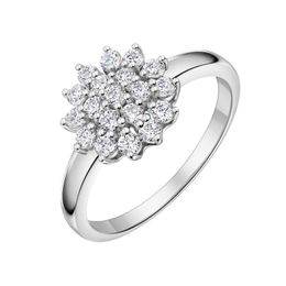 Firetti Damen Fingerring &raquo;Schmuck Geschenk Silber 925 Damenring Ring Blume&laquo; mit Zirkonia (synth.)
