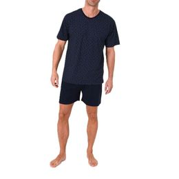 Normann Kurzarm Schlafanzug Shorty Pyjama Minimalprint in gelb | Gr.: 50