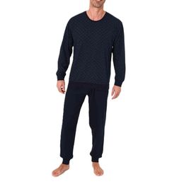 Normann Langarm Schlafanzug Pyjama B&uuml;ndchen Minimalprint in gr&uuml;n | Gr.: 52