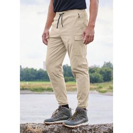 John Devin Damen Jogger Pants Trekking-Outdoor-Hose mit Bel&uuml;ftung im Kniebereich beige 46, N-Gr