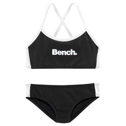 Bench. M&auml;dchen Bustier-Bikini mit gekreuzten Tr&auml;gern schwarz-wei&szlig; 122/128, N-Gr