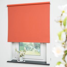 Liedeco Seitenzugrollo &raquo;Uni&laquo; verdunkelnd energiesparend mit Bohren orange Polyester