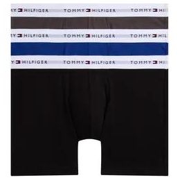 Boxer "3P BOXER BRIEF", Herren, Gr. M (50), 3 Stk., blk, drk ash, wdg blu, Jersey, Obermaterial: 95% Baumwolle, 5% Elasthan, Tommy Hilfiger UNDERWEAR, k&ouml;rpernah, Unterhosen, mit l&auml;ngerem Bein und Tommy Hilfiger Logo-Elastikbund