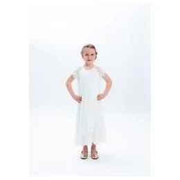 Partykleid DANAMADE "DANAMADE Dresses DSOLEY", M&auml;dchen, Gr. 128, EURO, beige (ivory), Oberstoff: 100% Polyester / Futter: 100% Polyester, Kleider Partykleid