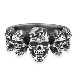 CAI Ca&iuml; Herren CA&Iuml; Fingerring &raquo;925/- Sterling Silber matt oxidiert Totenkopf&laquo; wei&szlig;