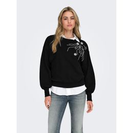 Only Damen Only Sweatshirt &raquo;ONLCAMELA BROOKE GLITTER LS ONECK UB SWT&laquo;, Baumwollmischung, regular fit, Rundhals S