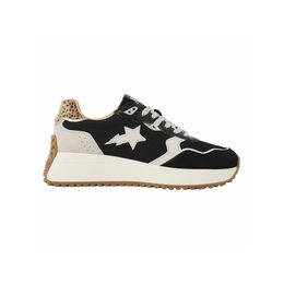 British Knights Sneaker Fable in schwarz/cremeweiss/silberfarben/leopard | Gr.: 38