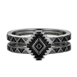 CAI Ca&iuml; Herren CA&Iuml; Fingerring &raquo;925/- Sterling Silber oxidiert Amerika&laquo; silber
