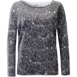 Lpo Damen LPO Sweatshirt &raquo;SWEAT LUMDSEN WOMEN&laquo;, modischer Allover-Print grau 36/38 (M)