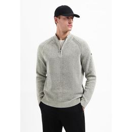 NO EXCESS Herren NO EXCESS Stehkragenpullover &raquo; Melierter Half-Zip-Pullover&laquo; M