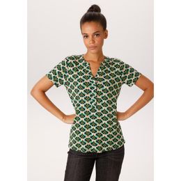 Aniston Casual Damen Aniston CASUAL Schlupfbluse mit farbharmonischem Retro-Muster - NEUE KOLLEKTION 36
