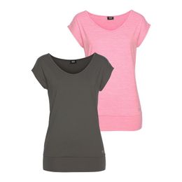 H.I.S. H.I.S Damen Funktionsshirt Spar-Set, 2er-Pack, &auml;rmellos, figurfreundlicher Schnitt, ideal f&uuml;r Sport und Wandern bunt 32/34