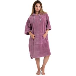 my home Badeponcho &raquo;Lillou, Surfponcho ideal f&uuml;r Sauna, Spa & im Urlaub&laquo; 1 Stk. weich und kuschelig, pl&uuml;sch, Fleece, Unisex, f&uuml;r Damen und Herren lila