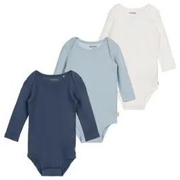 Langarmbody HUGGIES BABYWEAR "HUGB 3PK BODYSUIT", Jungen, Gr. 5 (80), N-Gr, huggies skyway, Feinripp, Obermaterial: 100% Baumwolle, unifarben, normal lang, Rundhals, abgerundeter Saum, Bodys, 3er-Pack, in Ripp-Optik