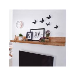 KADIMA DESIGN Wandregal MUMBAI Massiv-Holz Holzregal 60 cm Landhaus-Stil in Akazie | Gr.: 160 x 24 x 17 cm
