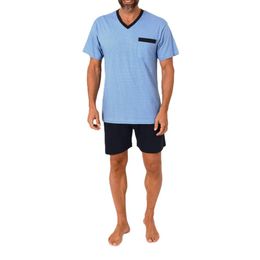 Normann Kurzarm Schlafanzug Pyjama Shorty in hellblau1 | Gr.: 58
