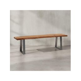KADIMA DESIGN Esszimmerbank 160x40x45,5 cm Massivholz / Metall mit | Gr.: 120 x 40 x 46 cm
