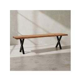 KADIMA DESIGN Esszimmerbank 120x40x45,5 cm Massivholz / Metall mit | Gr.: 120 x 40 x 46 cm