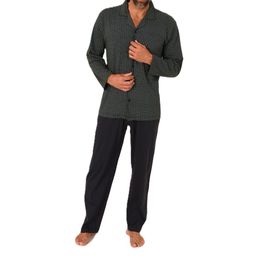 Normann Langarm Schlafanzug Pyjama zum durchkn&ouml;pfen 125 101 90 512 in anthrazit1 | Gr.: 58