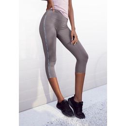 active by Lascana Lascana Active Damen LASCANA ACTIVE Caprileggings mit breitem Komfortbund grau XS (32/34), N-Gr
