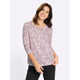 Sieh an! 3/4-Arm-Shirt in ros&eacute;-wei&szlig;-bedruckt | Gr.: 52