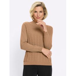 Sieh an! Stehkragen-Pullover in camel | Gr.: 38