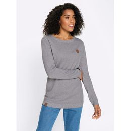 Sieh an! Longpullover in grau-meliert | Gr.: 48