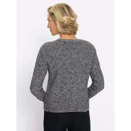 Sieh an! Cardigan in ecru-schwarz-gemustert | Gr.: 56