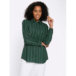 Sieh an! Longbluse in moos-ecru-gestreift | Gr.: 42