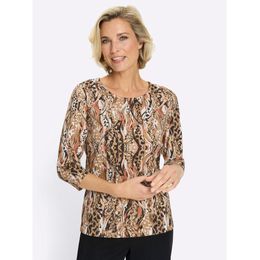 Sieh an! 3/4-Arm-Shirt in camel-terra-bedruckt | Gr.: 48