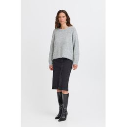 b. young Strickpullover BYMILLER Loose fit in Mid Grey Melange | Gr.: S